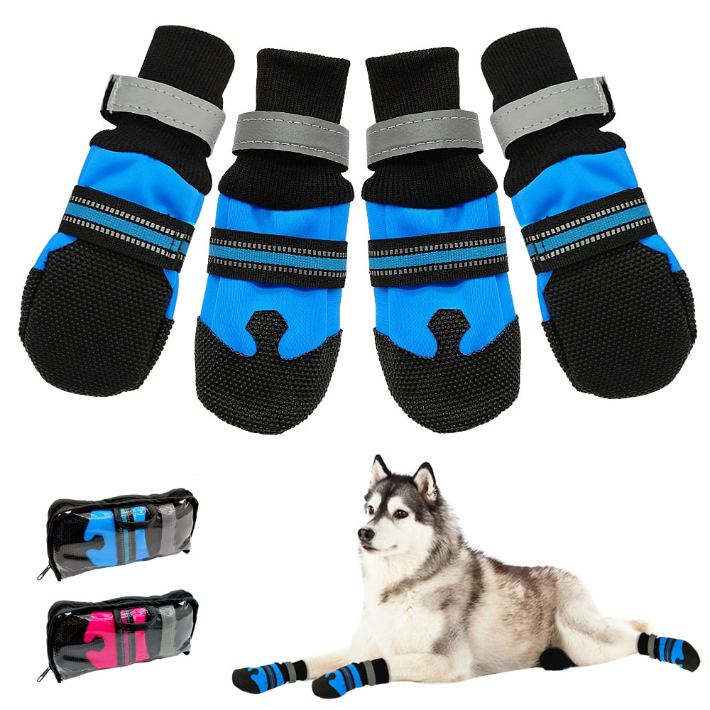 Deluxe Dog Shoes/Boots with reflective design – The Pampered Pet